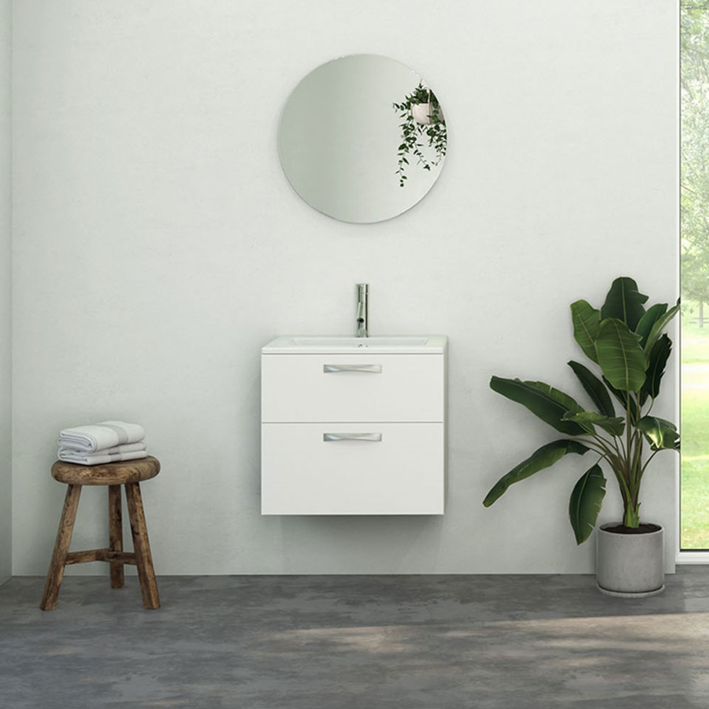 Noro City Vit Matt Kommod med tvättställ | Skånska Byggvaror