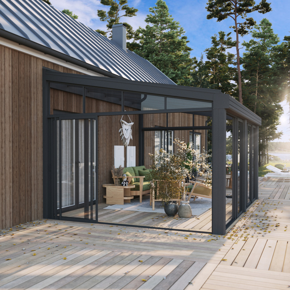 Trivas Aluminium Sommar+ uterum Fasadmonterat